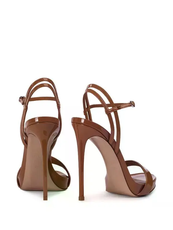LE SILLA Gwen 120mm Leather Sandals - Brown