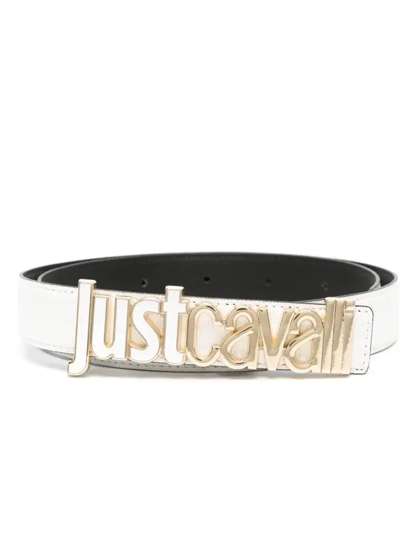 Just Cavalli Logo-lettering Leather Belt - White