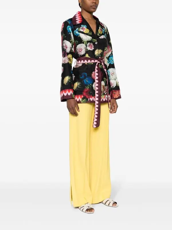 Dolce & Gabbana Floral-print Silk Shirt - Black