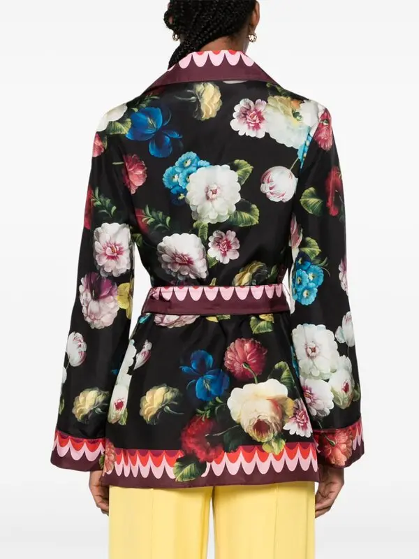 Dolce & Gabbana Floral-print Silk Shirt - Black
