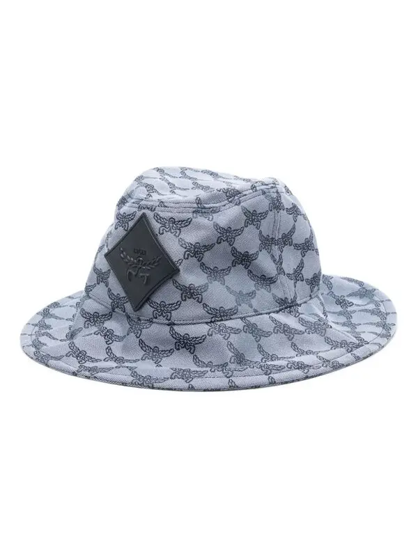 Mcm Lauretos-Jacquard Denim Bucket Hat In Blue - 40% Off  MCM Denim Visetos Jacquard Bucket Hat Size: One Size main image 0