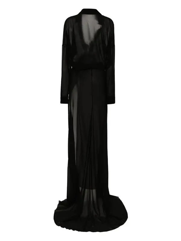 MONOT Sheer Maxi Shirt Dress