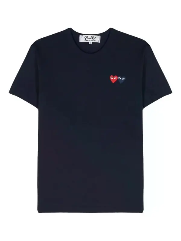 Play Comme Des Garcon Heart-patch T-shirt - Blue