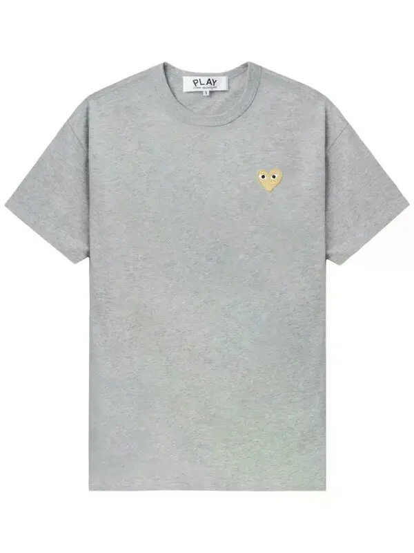 Play Comme Des Garcon Heart-patch T-shirt - Grey