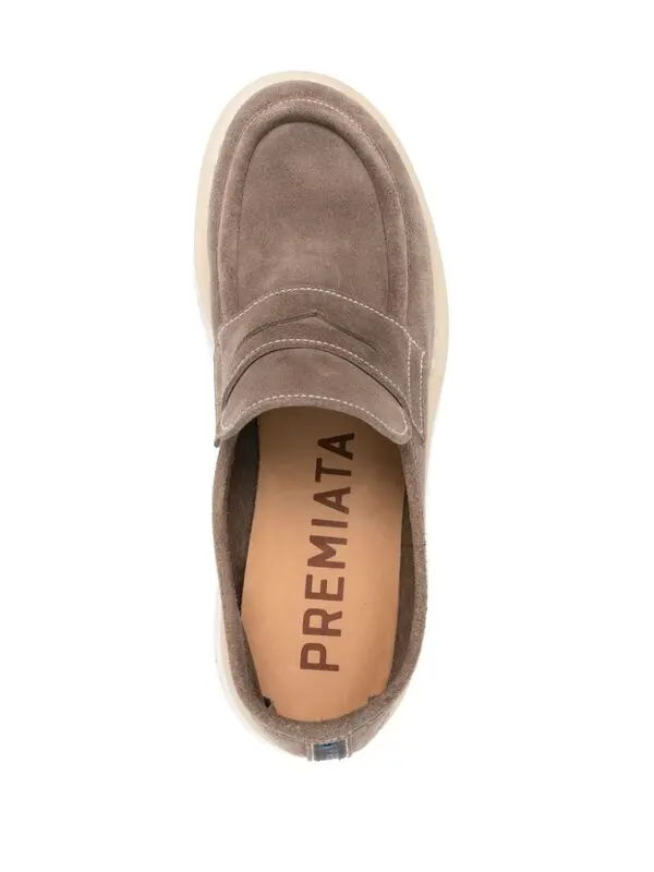 Premiata Penny Slot Detail Brown Leather Loafers - NWT Premiata Penny Leather Loafers - Brown - 30% Off | Editorialist main image 4