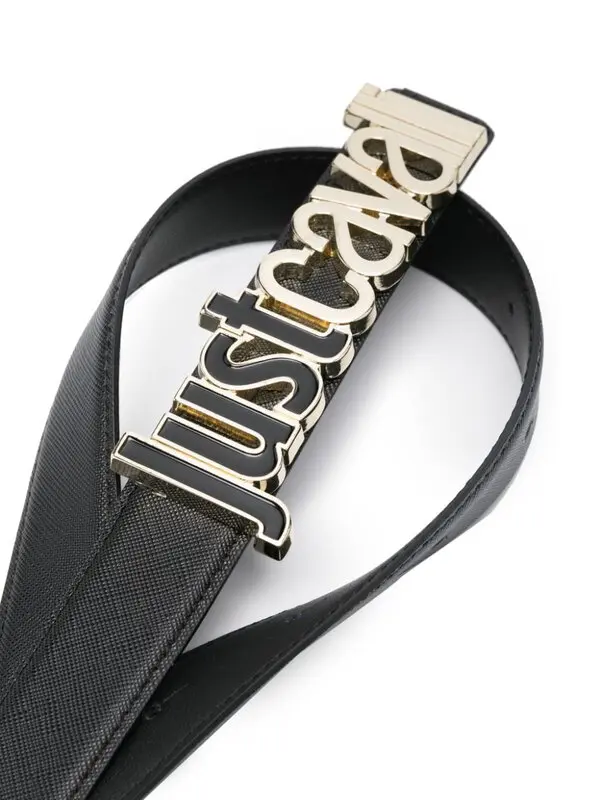 Just Cavalli Logo-lettering Leather Belt - Black
