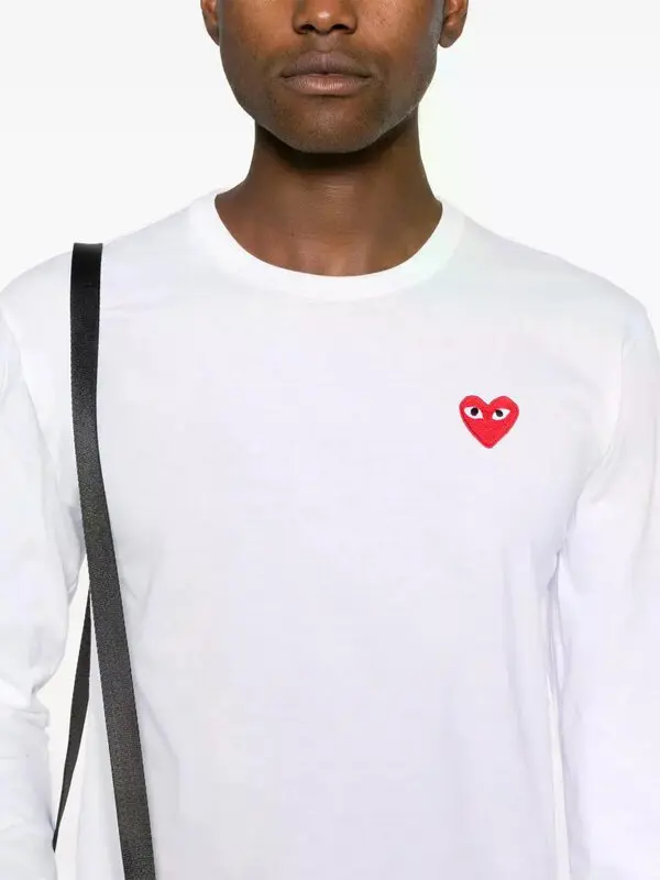 Play Comme Des Garcon Heart-patch T-shirt - White
