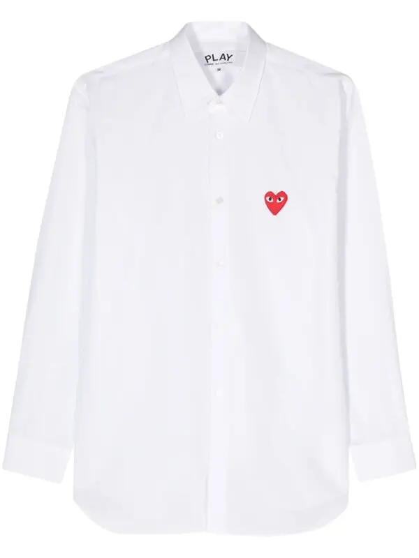 Play Comme Des Garcon Heart Appliqué Shirt