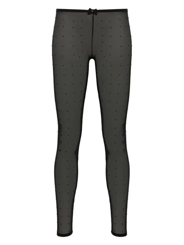Dsquared2 Rhinestone-embellished Mesh Tights - Black