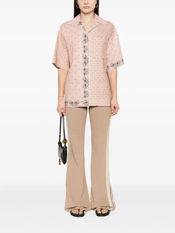 Palm Angels Mix-print Camp-collar Shirt