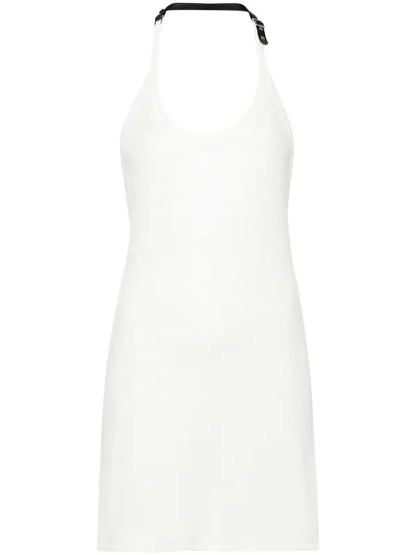 COURREGES Holistic Buckle 90's Logo-patch Minidress - White