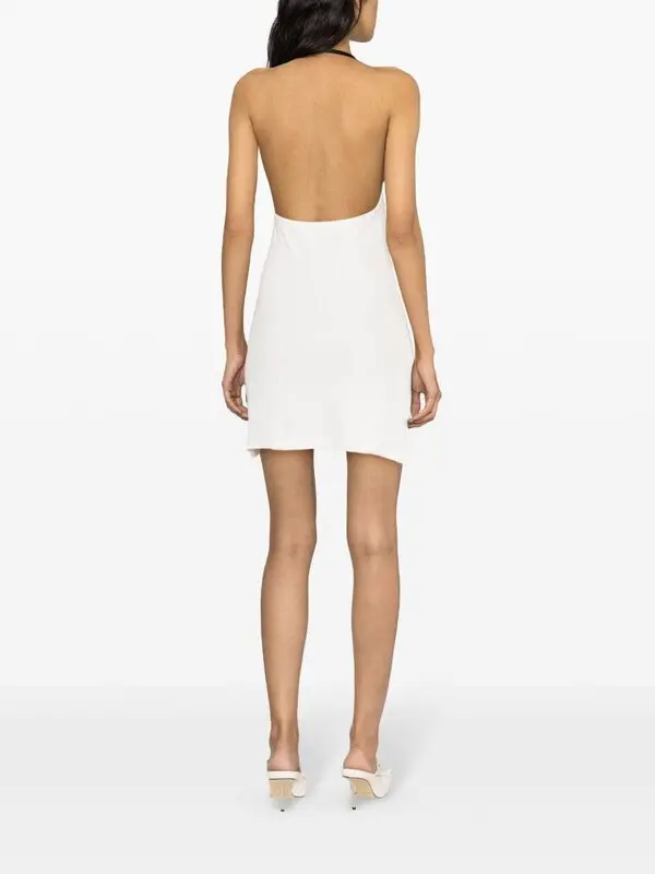 COURREGES Holistic Buckle 90's Logo-patch Minidress - White