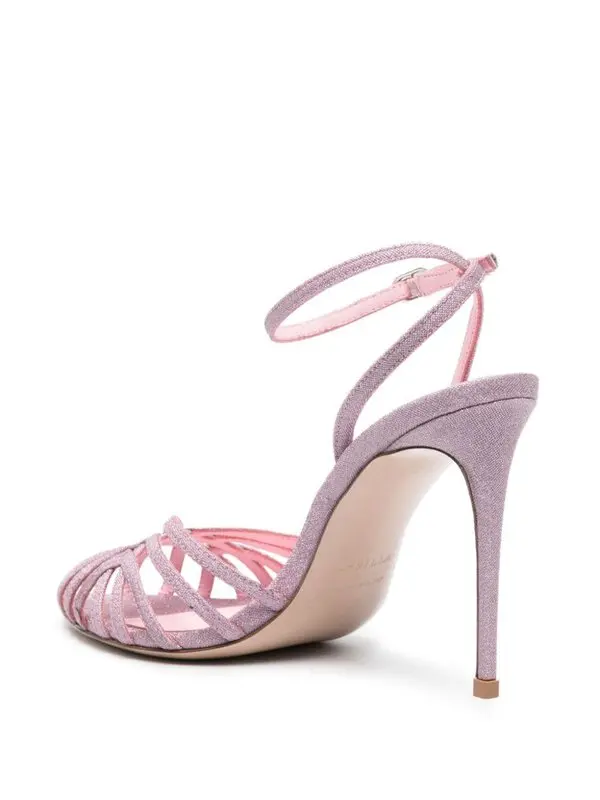 LE SILLA Embrace 110mm Glitter-embellished Sandals - Pink