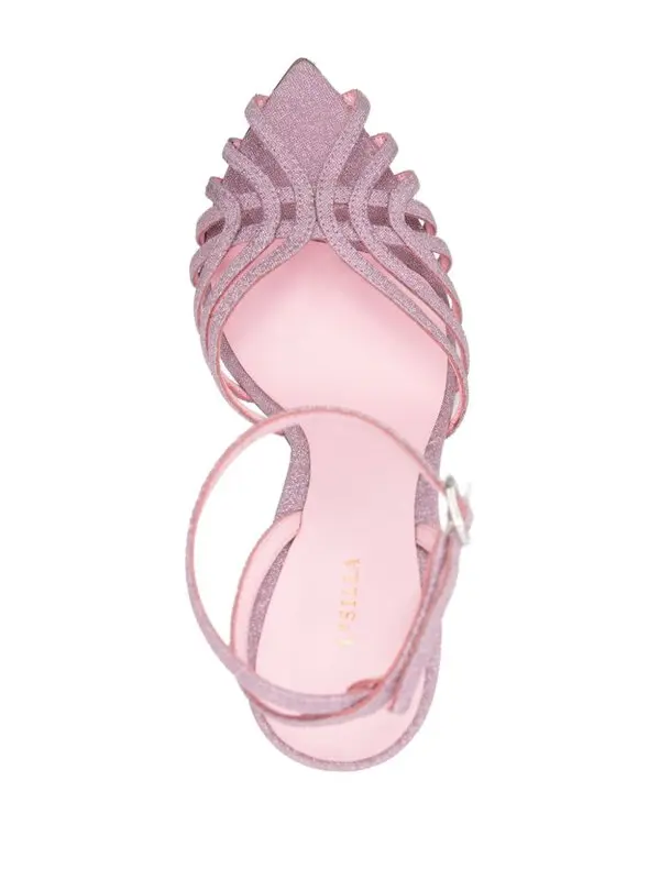 LE SILLA Embrace 110mm Glitter-embellished Sandals - Pink