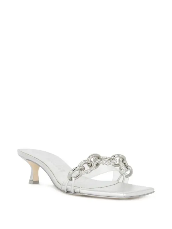 Cult Gaia Lynn Metallic Leather Sandals - Silver