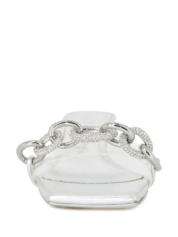 Cult Gaia Lynn Metallic Leather Sandals - Silver