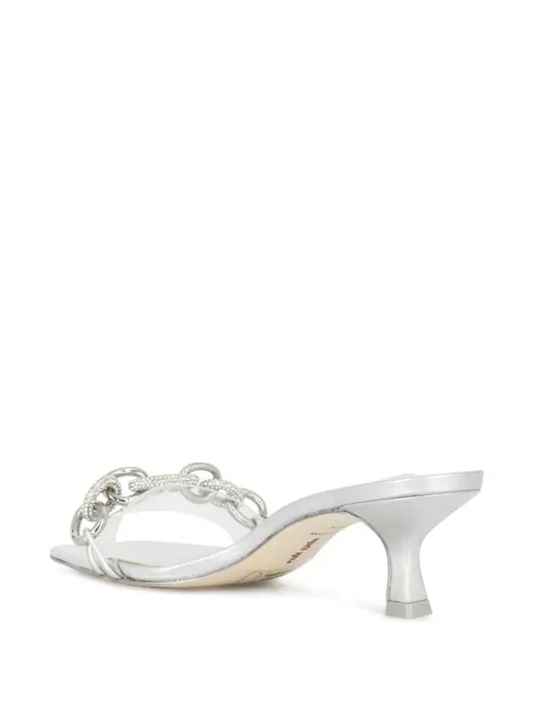 Cult Gaia Lynn Metallic Leather Sandals - Silver
