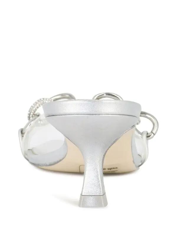 Cult Gaia Lynn Metallic Leather Sandals - Silver