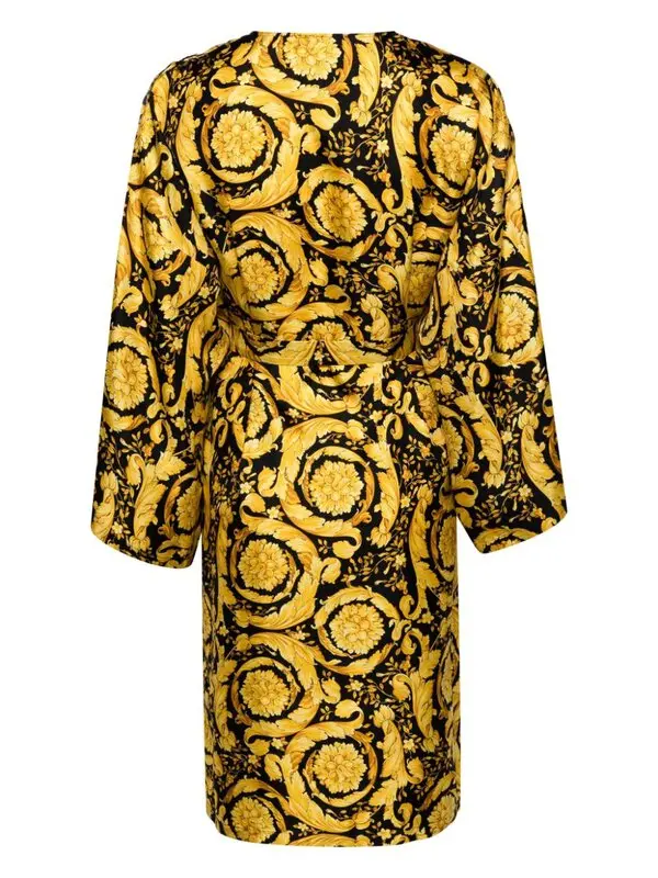 Versace Barocco-print Silk Robe