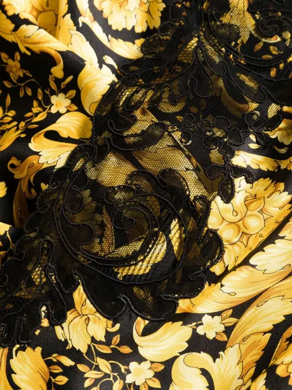 Versace Barocco-print Silk Robe
