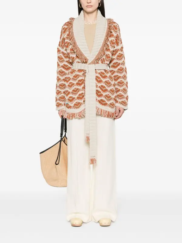 Alanui Hawa Mahal Intarsia Knit Cardigan