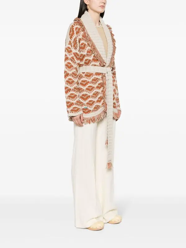 Alanui Hawa Mahal Intarsia Knit Cardigan