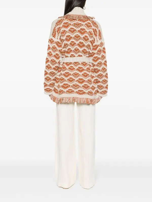 Alanui Hawa Mahal Intarsia Knit Cardigan