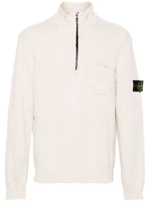 Stone Island Compass Badge Bouclé Jumper
