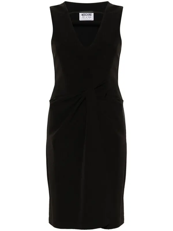 Moschino Gathered V-neck Mini Dress