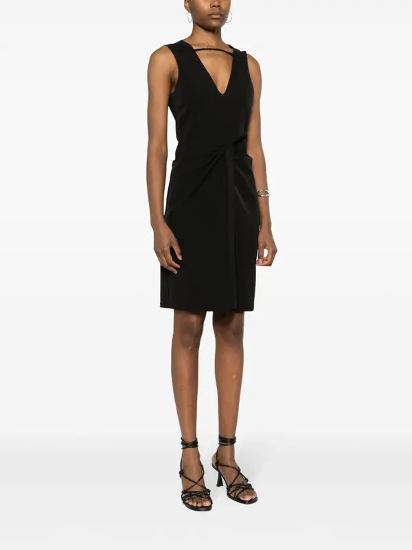 Moschino Gathered V-neck Mini Dress