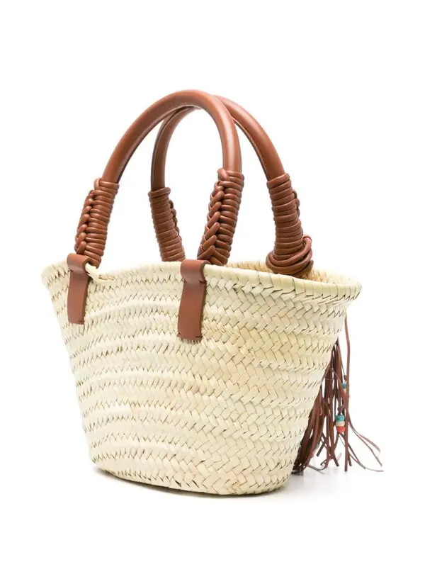 Alanui Small Icon Palm Leaf Tote Bag - Neutrals