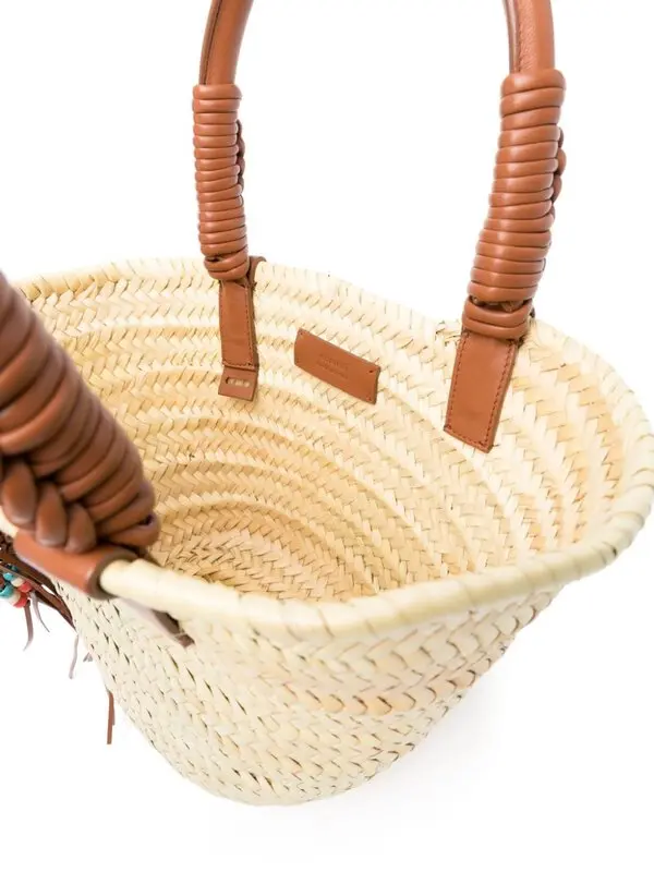 Alanui Small Icon Palm Leaf Tote Bag - Neutrals