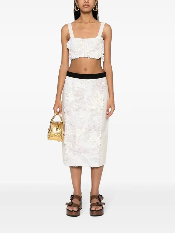 Plan C Sequin-detailed Midi Skirt
