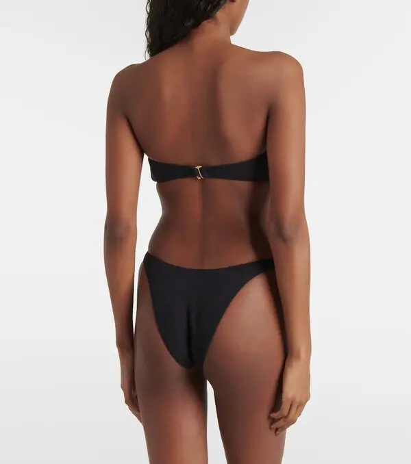SAME 90s Floral Appliqué Bikini Bottom - Black