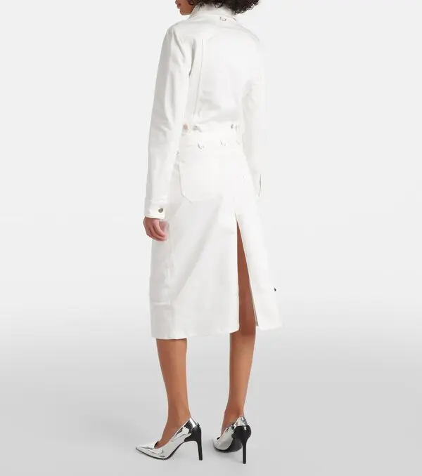 COURREGES Courrèges Multiflex Denim Midi Skirt - White
