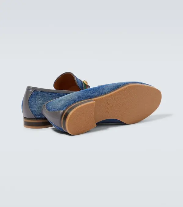 Gucci Horsebit Denim Loafers - Blue | Editorialist display picture 3