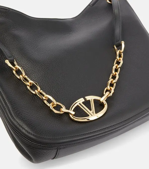 Valentino Garavani Vlogo Moon Medium Leather Tote - Black