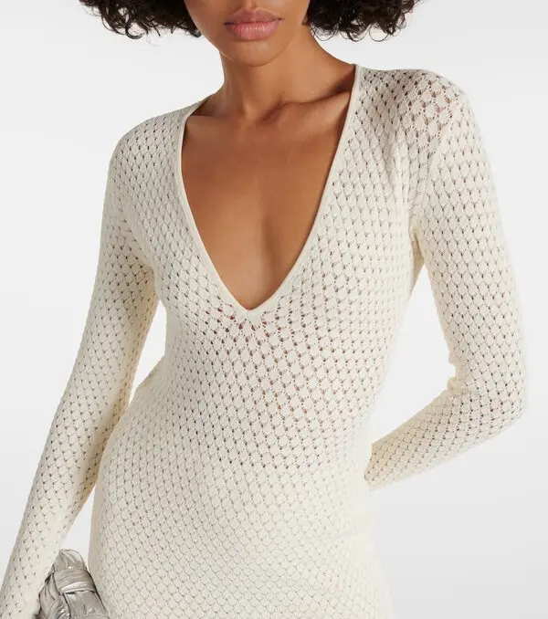 tom ford crochet dress TOM FORD Fringed Crystal-embellished Cord Halterneck Mini Dress - Women - Silver Dresses