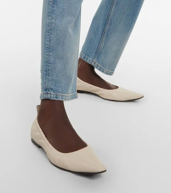 Brunello Cucinelli Leather Ballet Flats - Neutrals