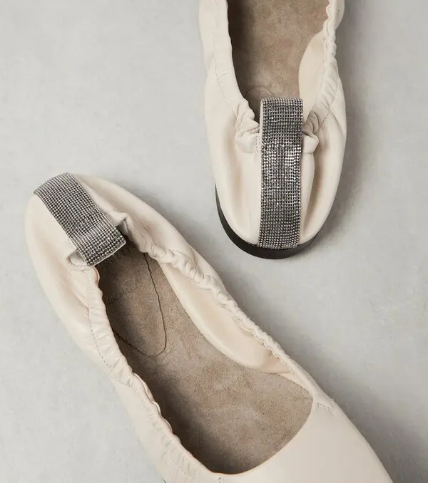 Brunello Cucinelli Leather Ballet Flats - Neutrals