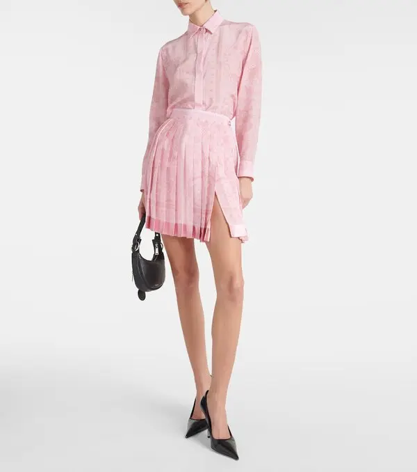 Versace Barocco Pleated Miniskirt