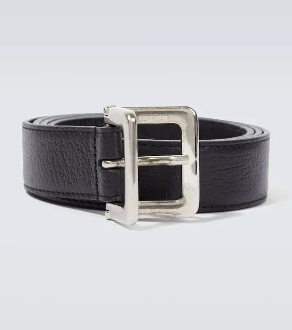 Saint Laurent Patent Leather Belt - Black