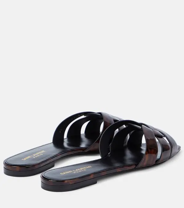 Saint Laurent Tribute 05 Leopard-print Leather Flats - Multicoloured