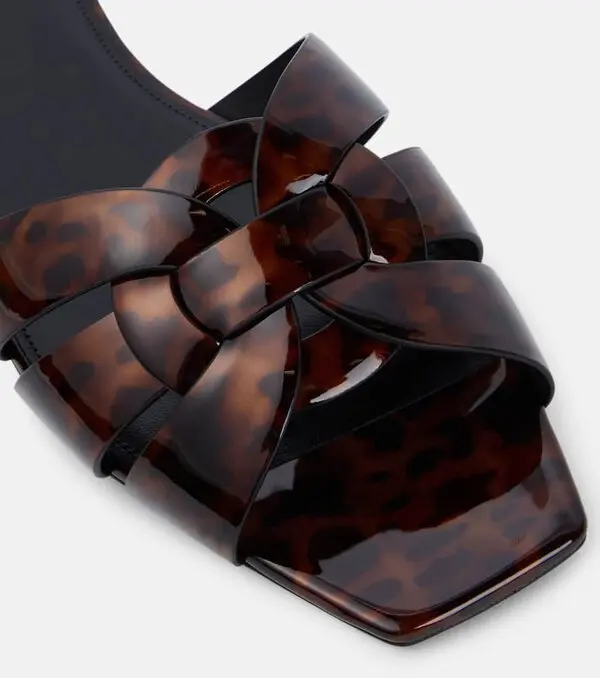Saint Laurent Tribute 05 Leopard-print Leather Flats - Multicoloured