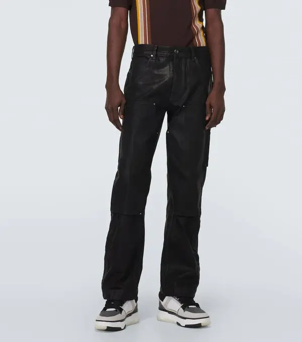 Amiri Wax Carpenter Cotton Cargo Jeans In Black - 30% Off