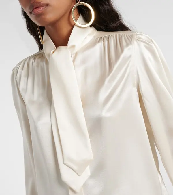Saint Laurent Tie-neck Silk Blouse