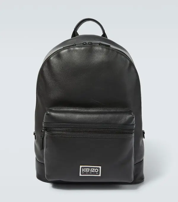 Kenzo Crest Leather Backpack In Black - 40% Off | Editorialist display picture 1