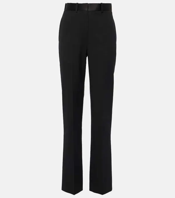 Victoria Beckham High-rise Wool-blend Straight Pants - Black