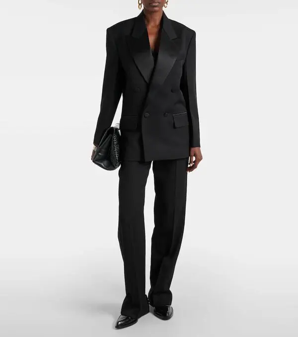 Victoria Beckham High-rise Wool-blend Straight Pants - Black