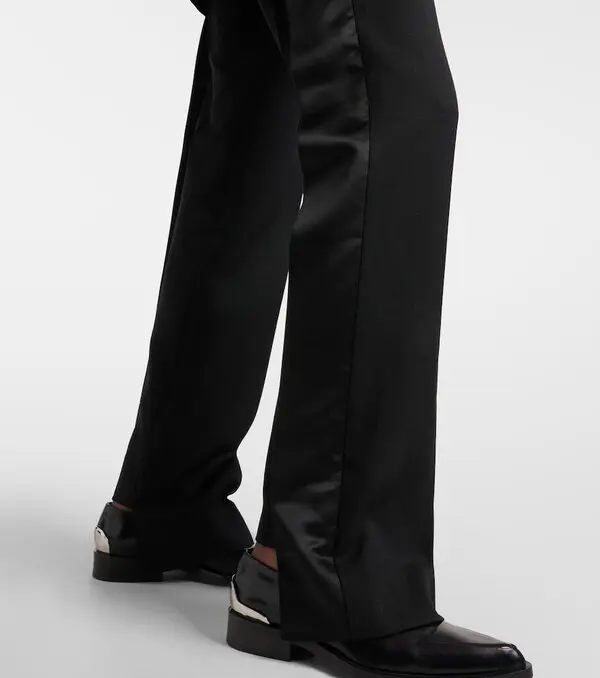 Victoria Beckham High-rise Wool-blend Straight Pants - Black